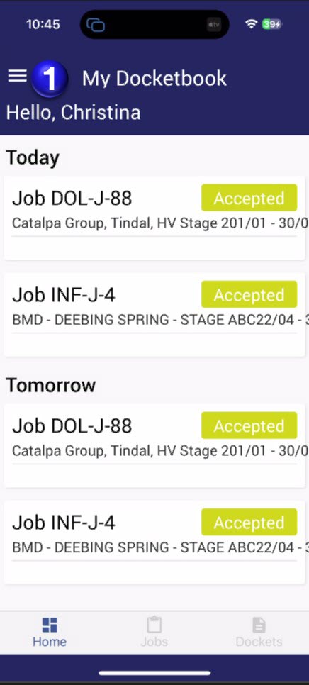 Create a Docket from Order in the Docketbook App